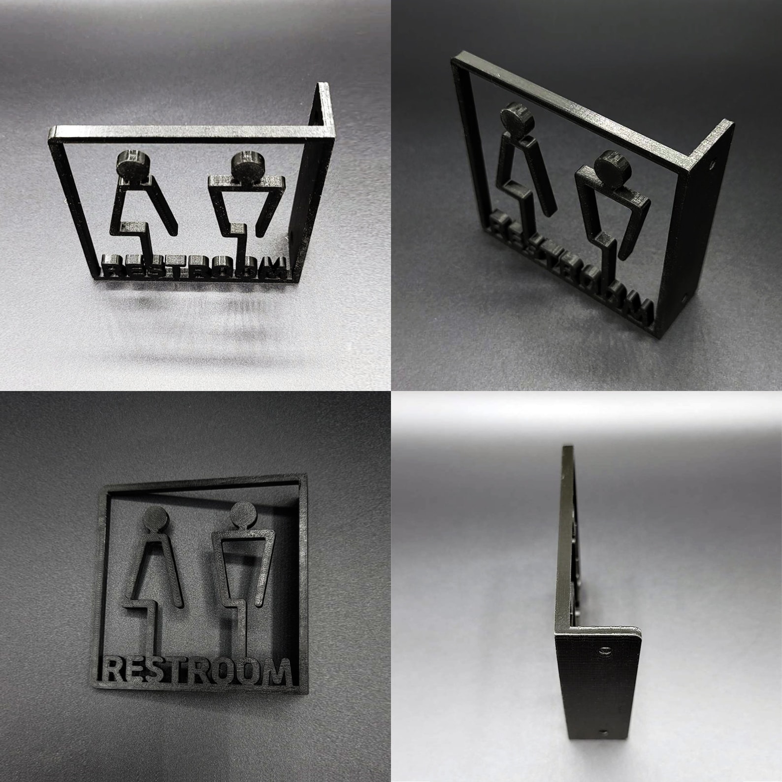 Restroom Wall Sign 3D Printed Plastic - Etsy