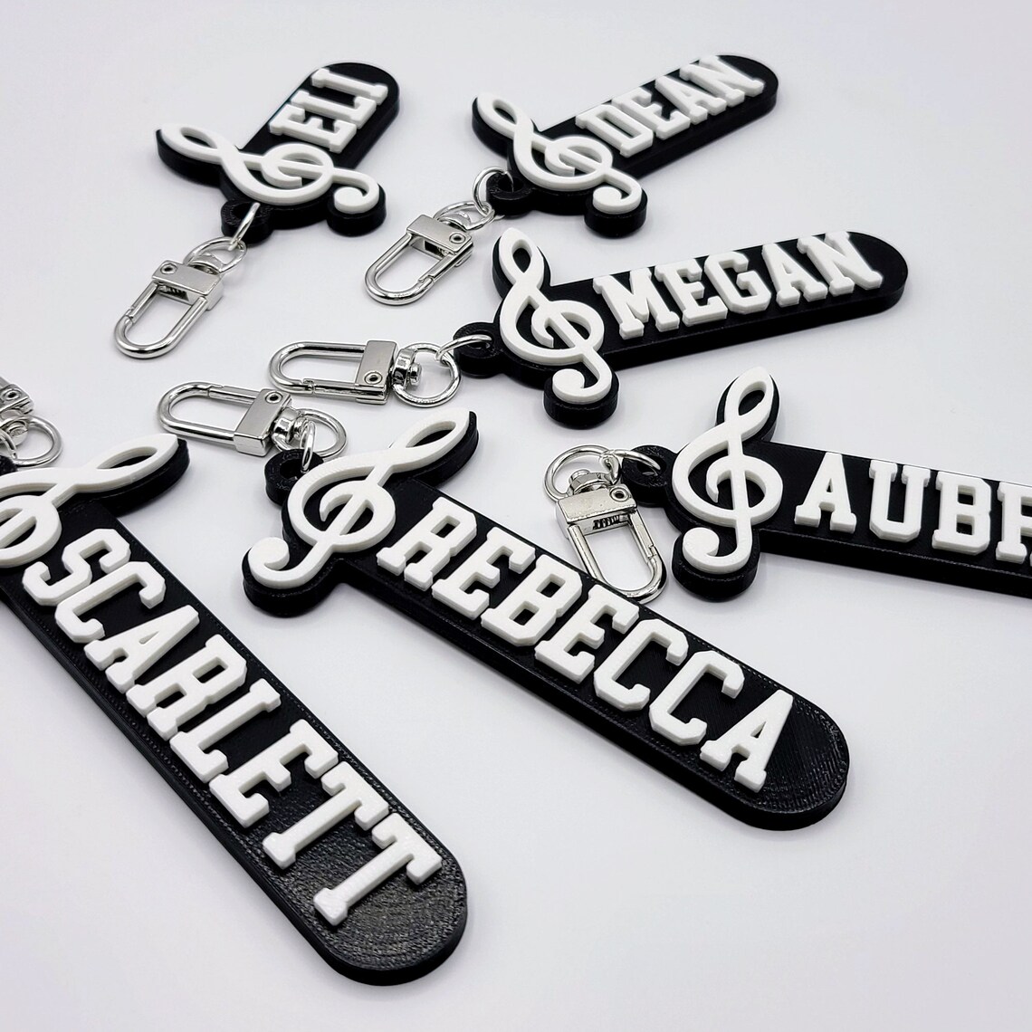 Treble Clef Music Personalized Keychain / Keyring / Bag Tag / Name Tag ...