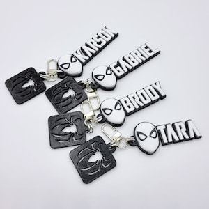 Personalized Spiderman Keychain / Keyring / Bag Charm / Name Tag - 3D ...