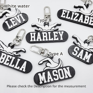 Swimming Swimmer Swim Personalized Keychain / Keyring / Bag Tag / Name ...