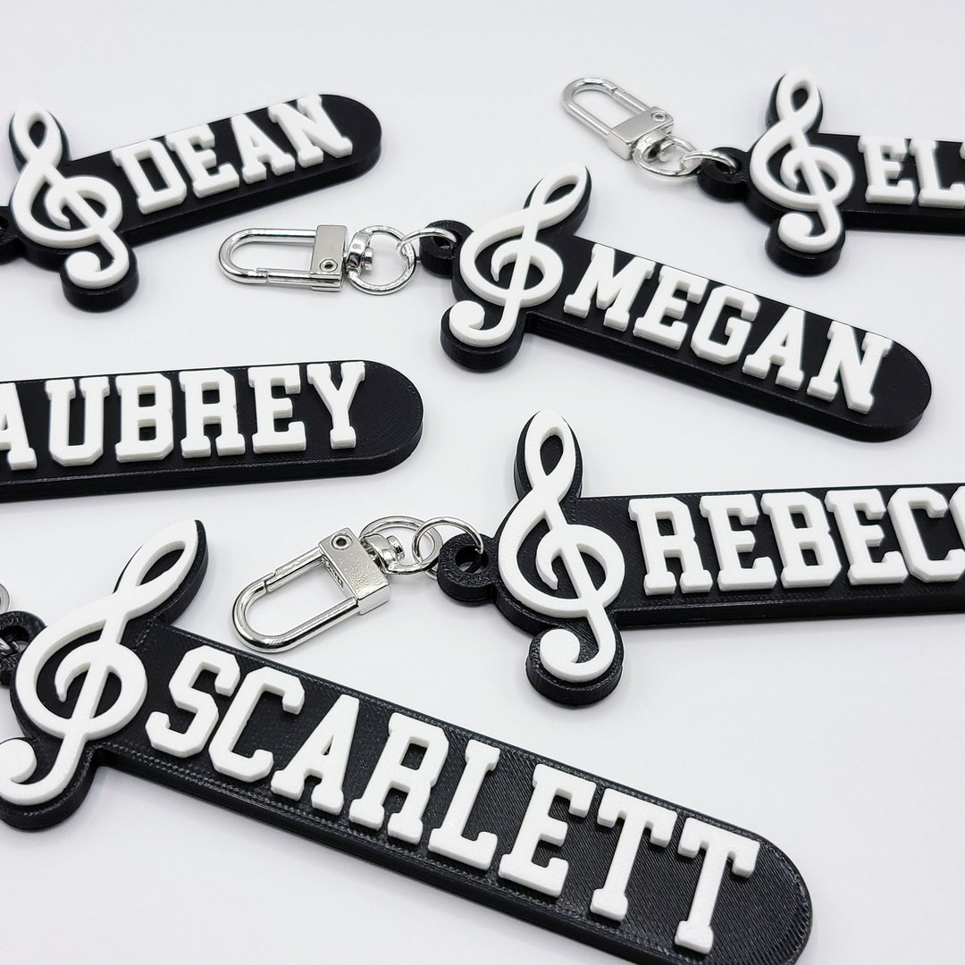 Treble Clef Music Personalized Keychain / Keyring / Bag Tag / Name Tag ...