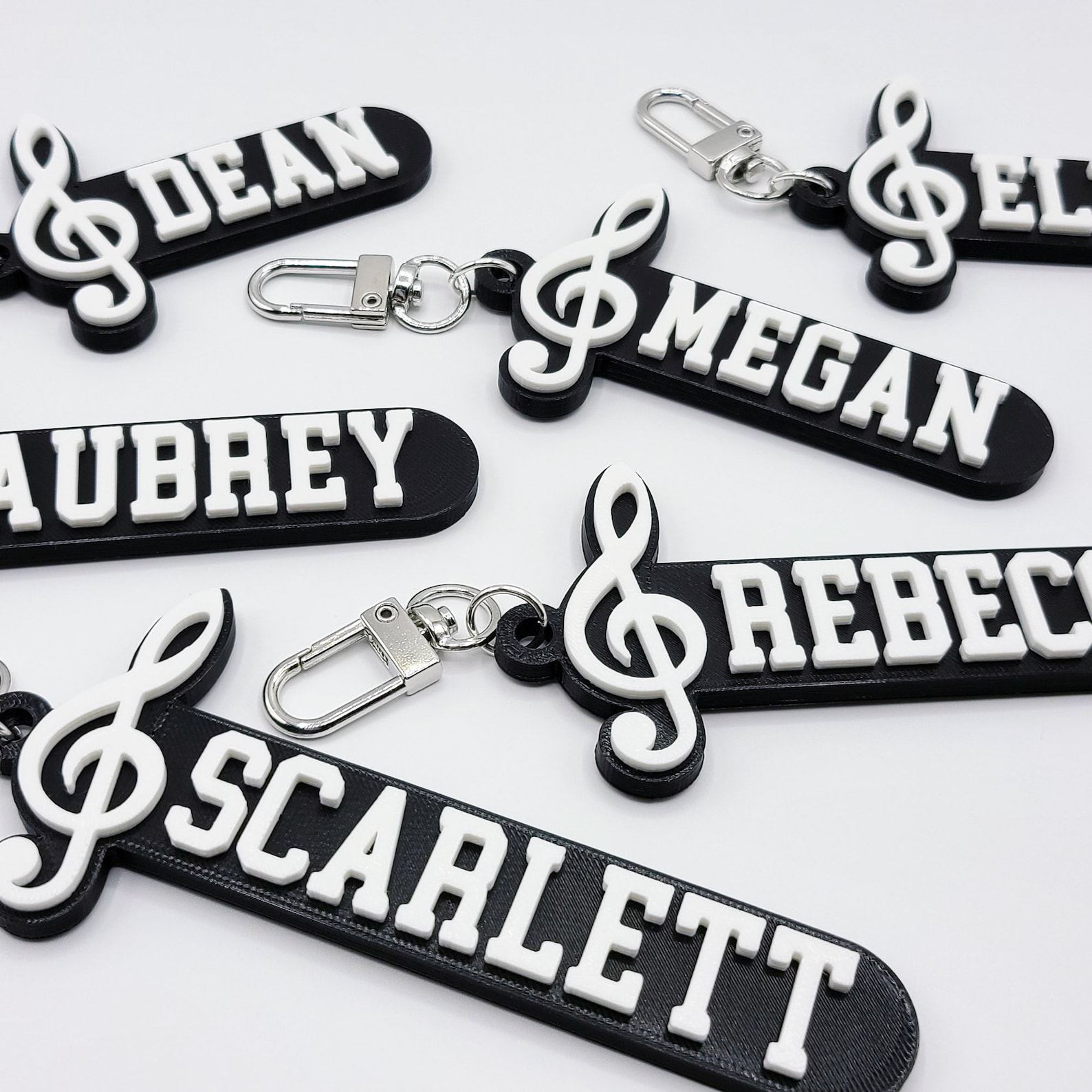 Treble Clef Music Personalized Keychain / Keyring / Bag Tag / Name Tag ...