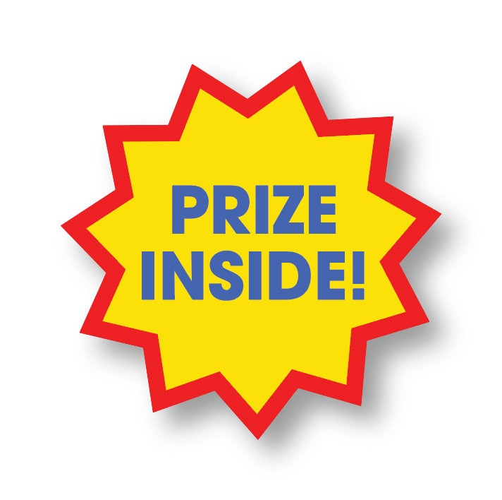 Prize Inside Sticker | Free Shipping to the US - Etsy
