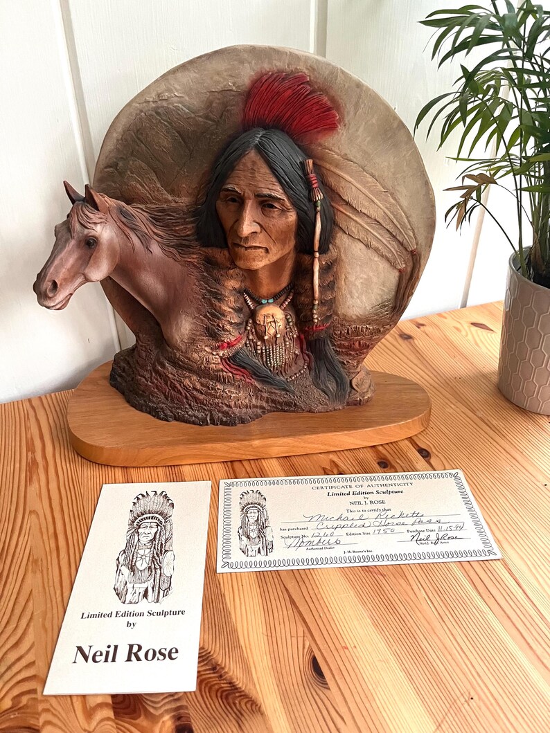 Neil J Rose: Limited Edition Native American Sculpture- Cripple Horse ...