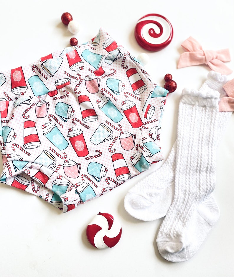 Baby Girl Outfit, Peppermint Latte Baby Bummies, Baby Winter Bummies ...