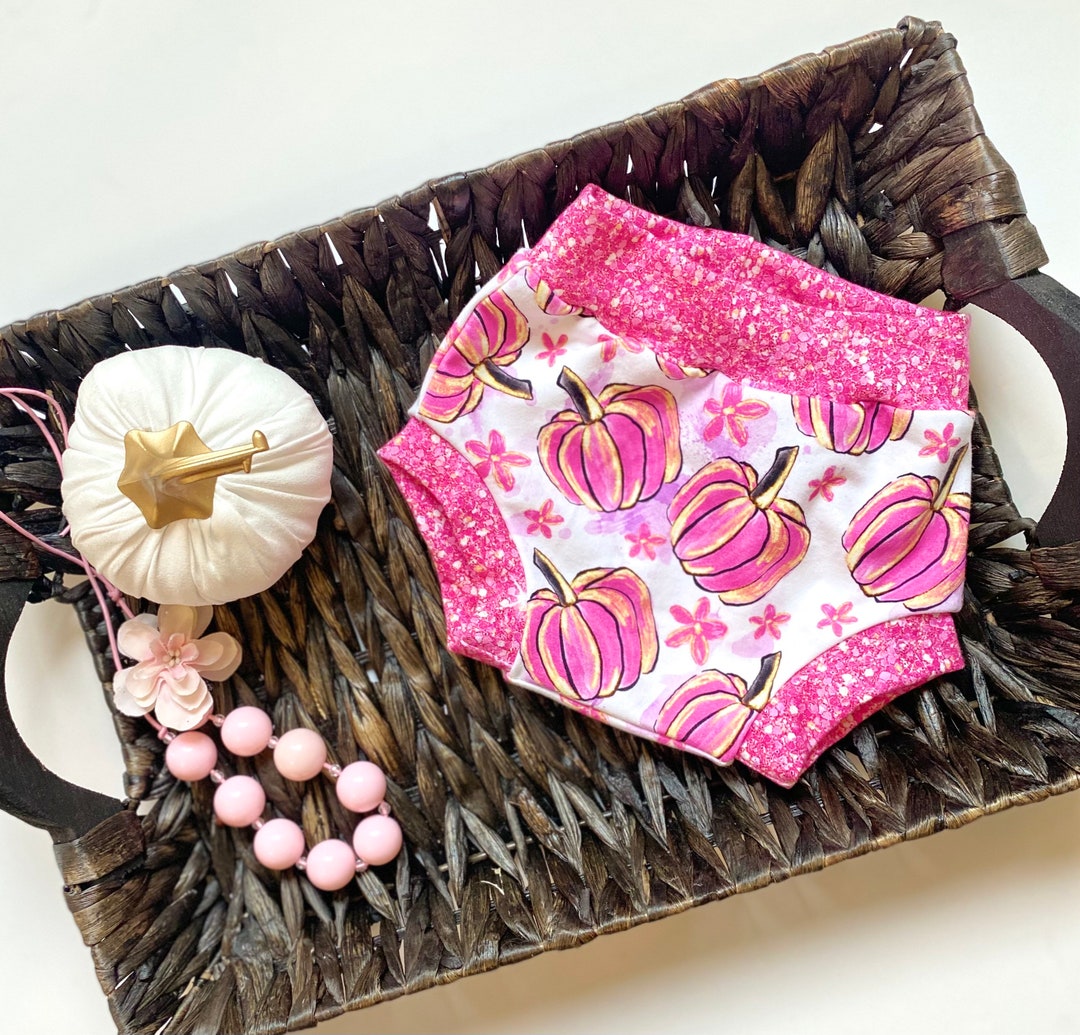Pink Pumpkin Bummies, Baby Bloomers, Toddler Shorties, Fall Outfit ...