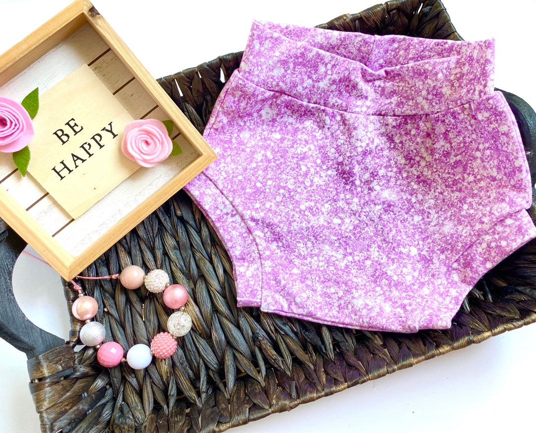 Purple Sparkle Bummies, Sparkly Baby Bloomers, Toddler Shorties, Girls ...