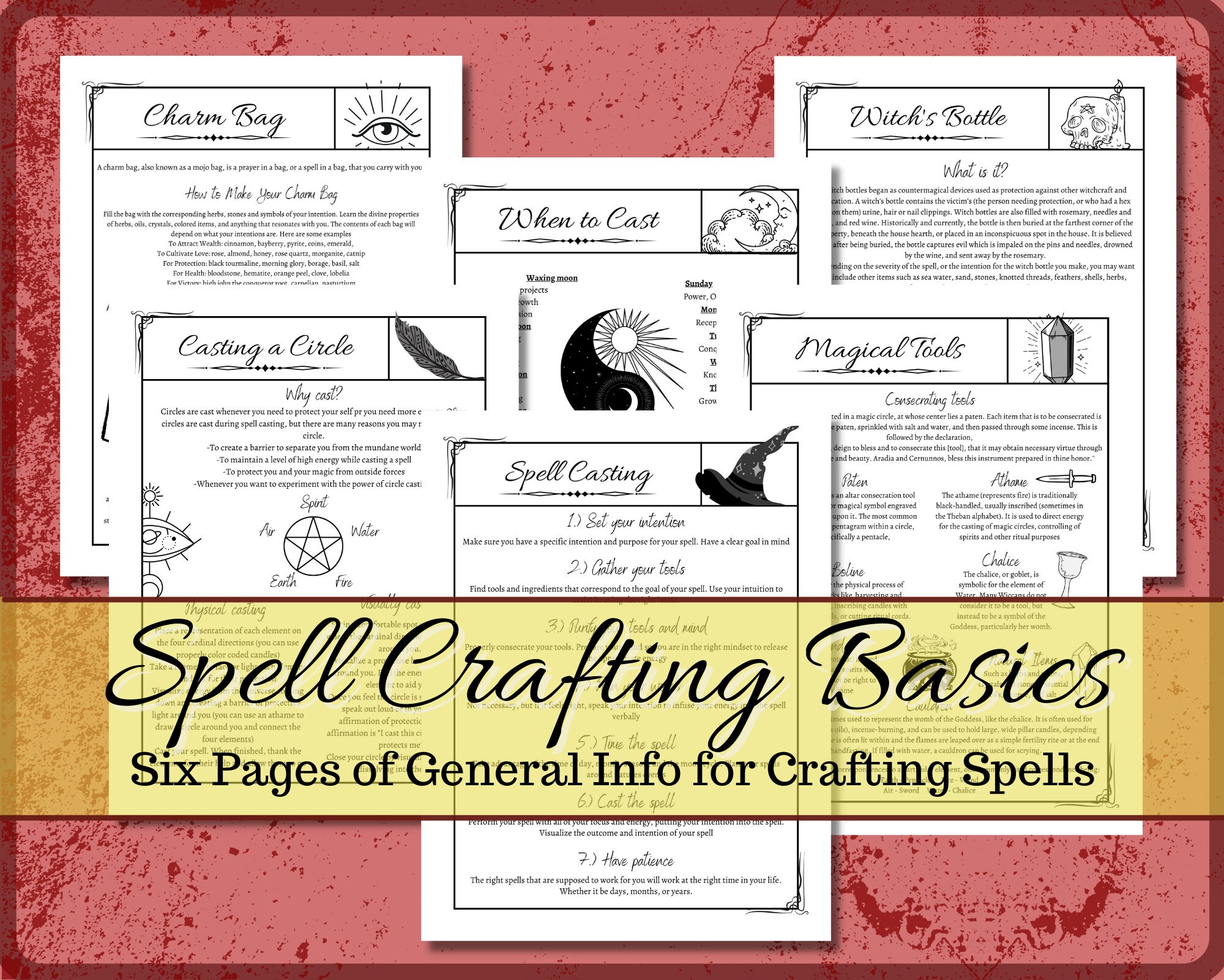 Spell Basics Cheat Sheet Kit. Printable Wicca Downloadable - Etsy