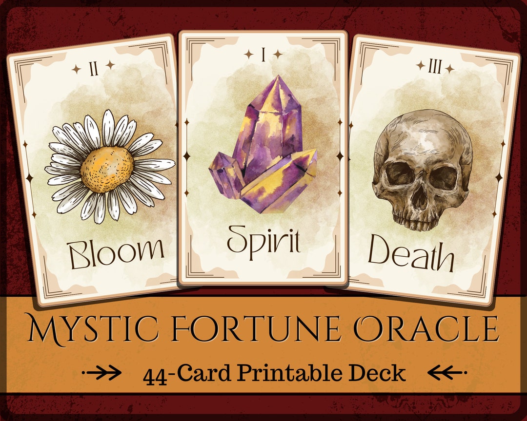 Mystic Fortune Oracle Deck 44 Oracle Cards Full Printable - Etsy