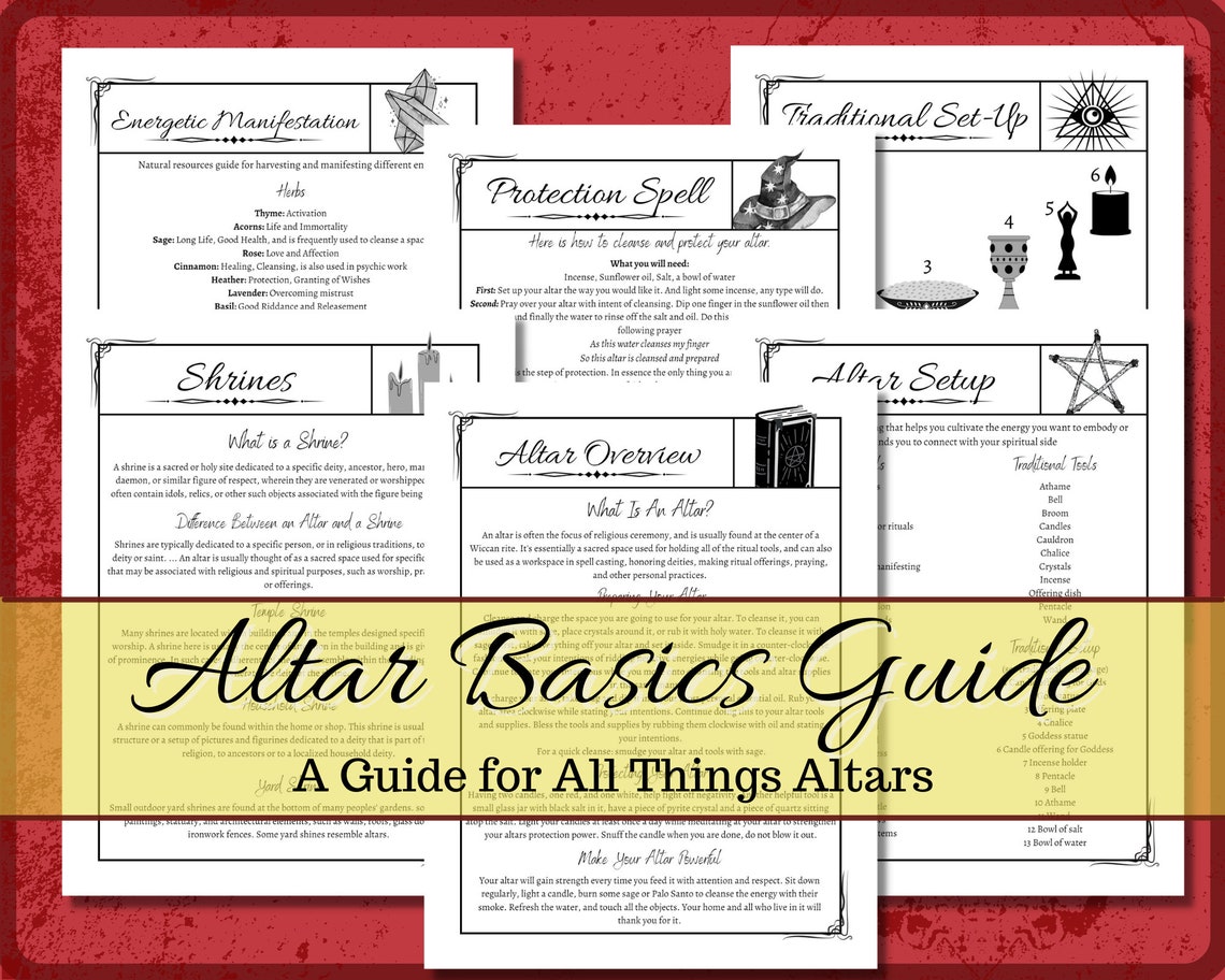 Altar Basics Grimoire Pages for Any Book of Shadows - Etsy