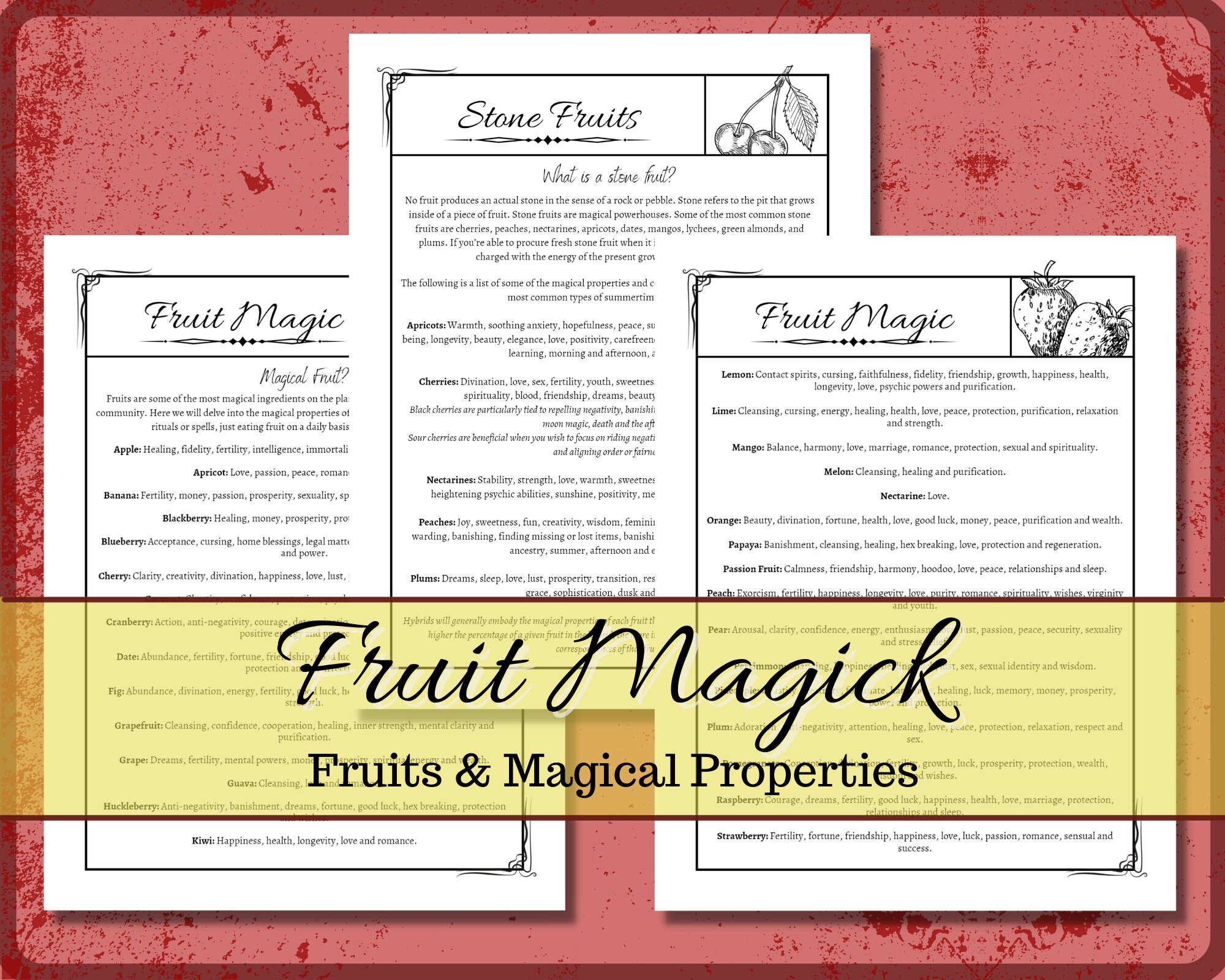 Fruit Magick Grimoire Pages for Any Book of Shadows | Etsy