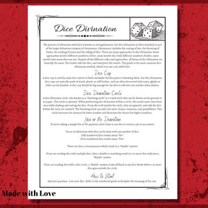 Dice Divination Grimoire Pages for Any Book of Shadows - Etsy
