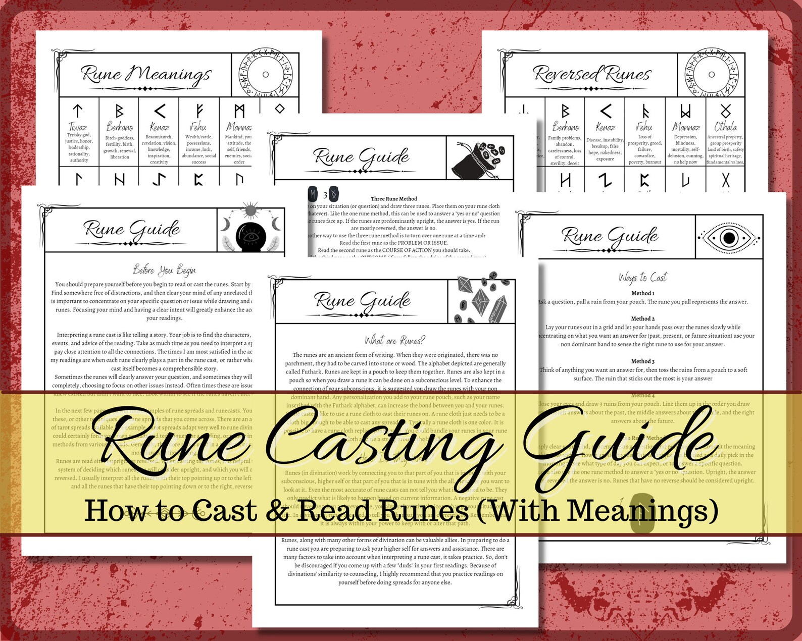 Runes Cheat Sheet Printable Guide for Elder Futhark Runes . | Etsy