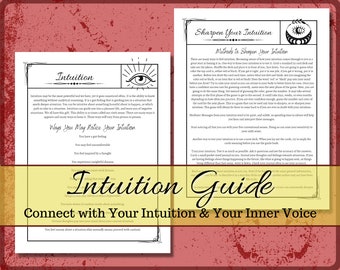 Intuition Guide and Worksheet Printable Pages - Etsy
