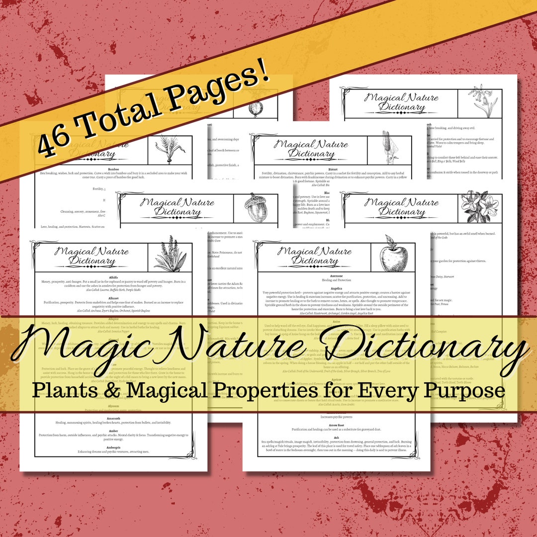 Magical Nature Dictionary Grimoire Guide - Etsy