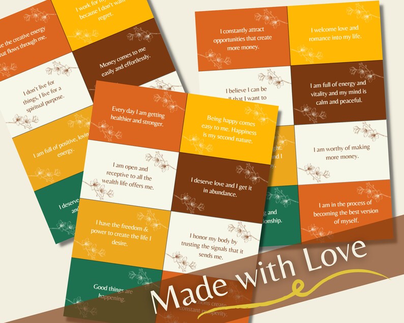 365 Daily Affirmation Cards Printable Digital Download - Etsy