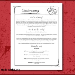 Playing Card Divination - Cartomancy Guide - Etsy