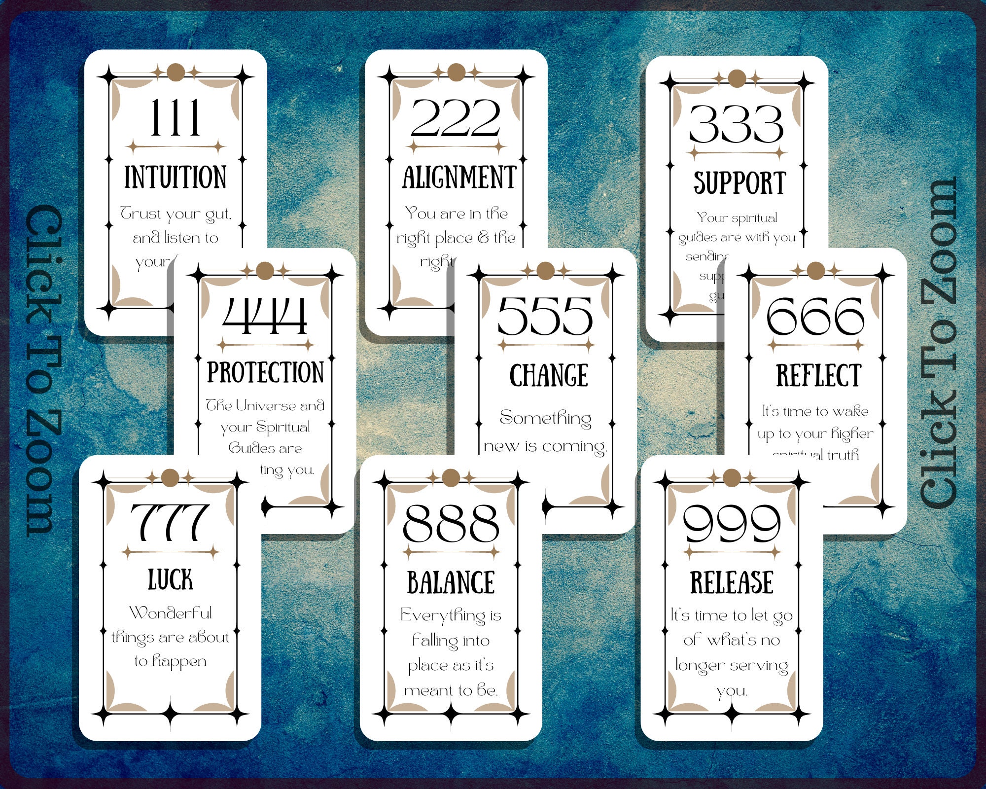 Angel Number Oracle Cards 111-999 Printable PDF Download - Etsy