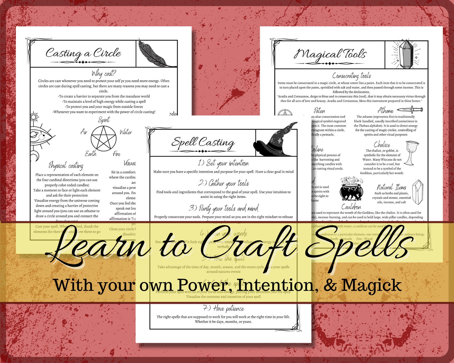 Spell Basics Cheat Sheet Kit. Printable Wicca Downloadable Grimoire - Etsy