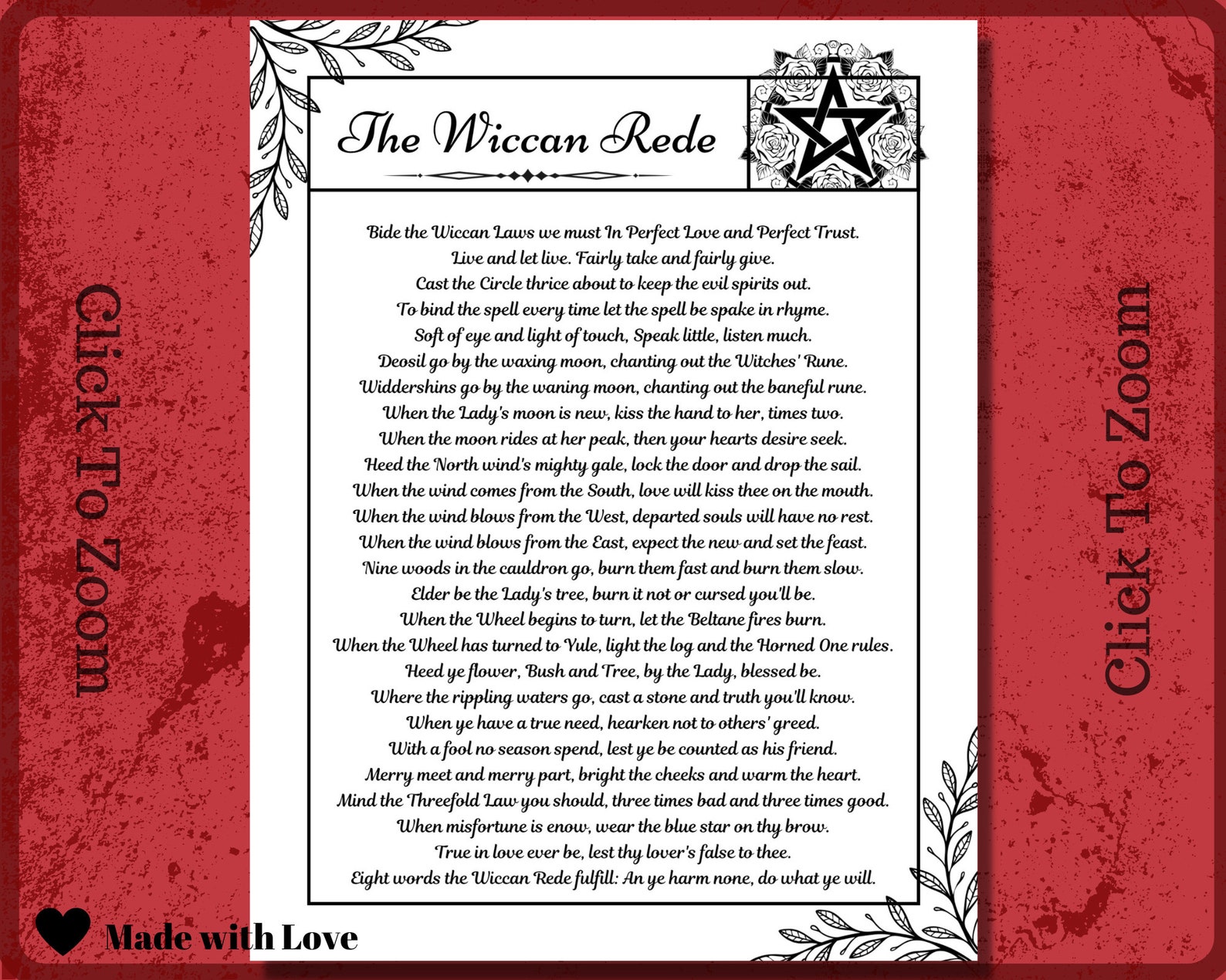 Wiccan Rede Witches Rede Digital Download - Etsy