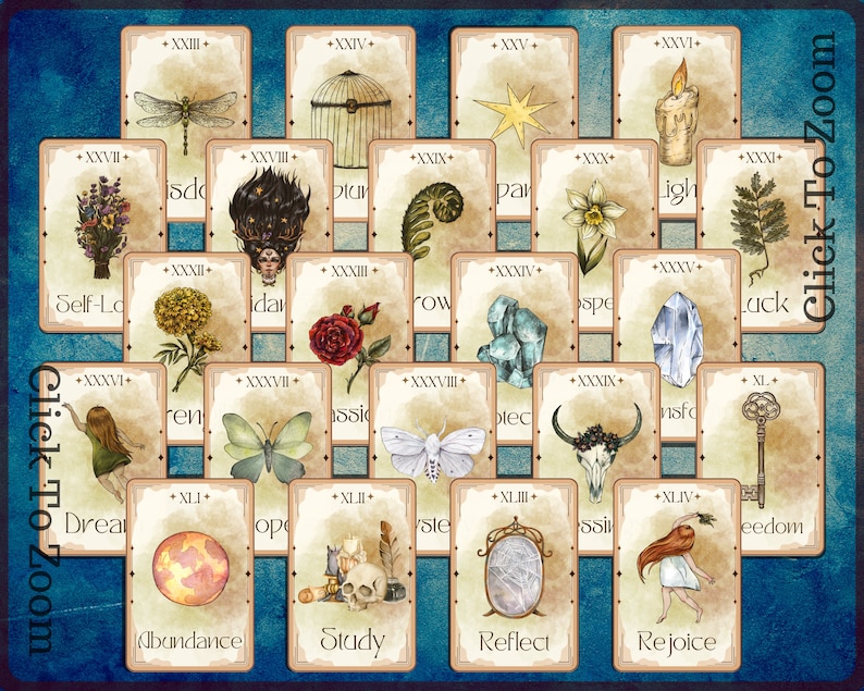 Mystic Fortune Oracle Deck~ 44 Oracle Cards~ Full Printable Deck W ...