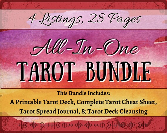 All-in-one Tarot Bundle Tarot Deck Tarot Cheat Sheet Tarot | Etsy