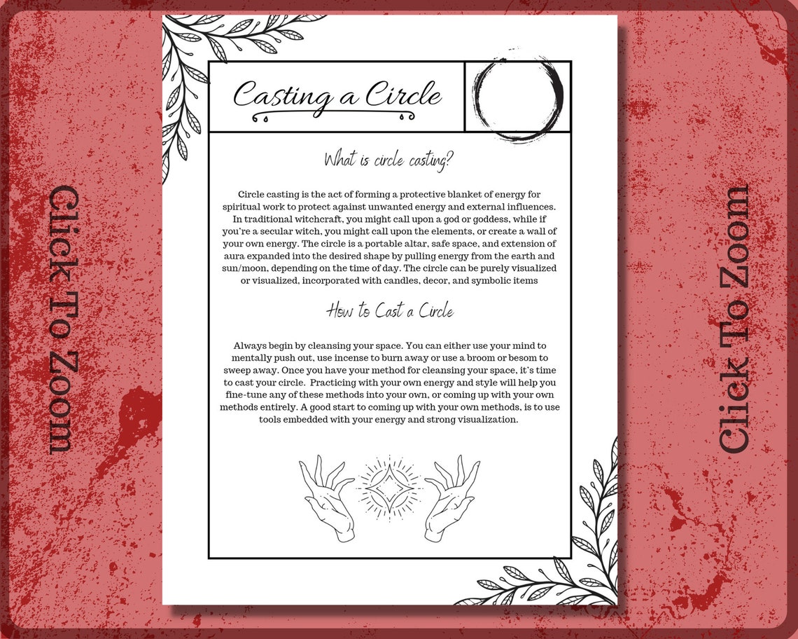 Circle Casting Guide for Energy Protection - Etsy