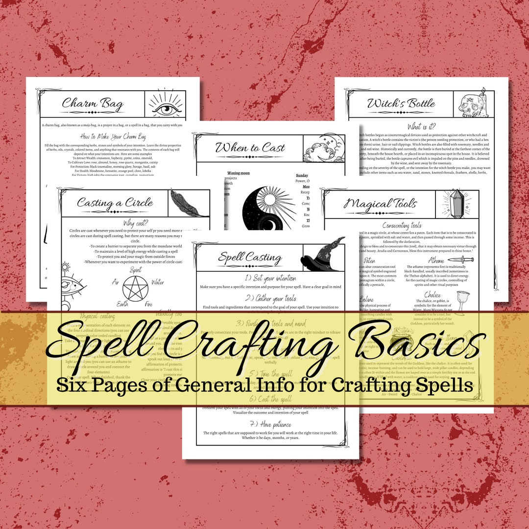 Spell Basics Cheat Sheet Kit. Printable Wicca Downloadable Grimoire - Etsy
