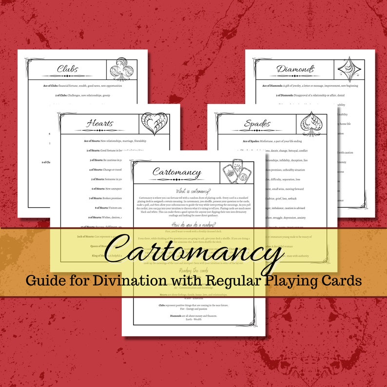 Playing Card Divination - Cartomancy Guide - Etsy