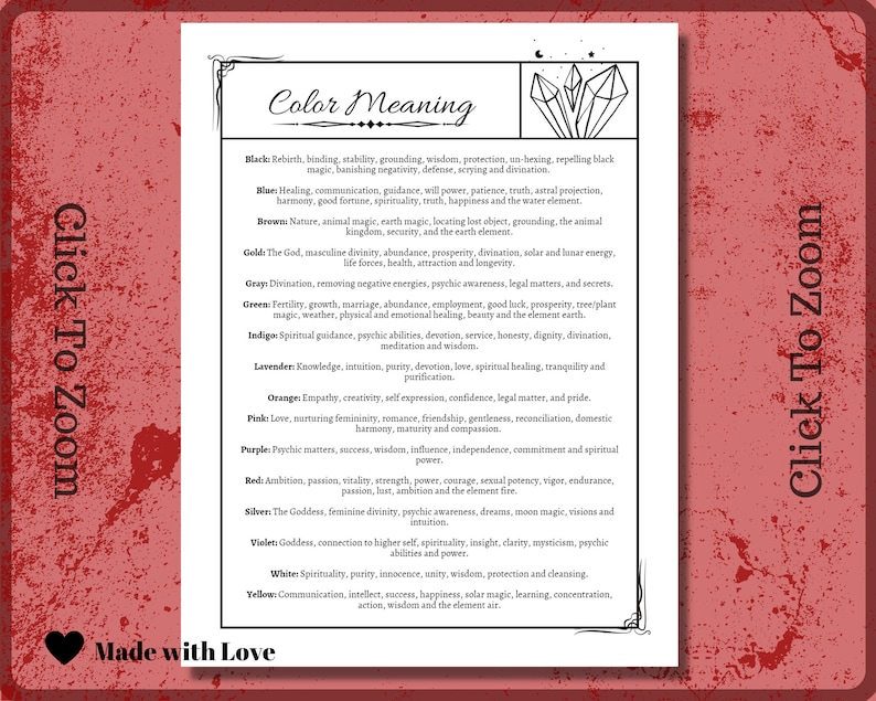 Color Correspondences | Etsy