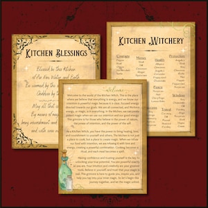Kitchen Witch Grimoire Printable, Green Witch Grimoire Pages for ...
