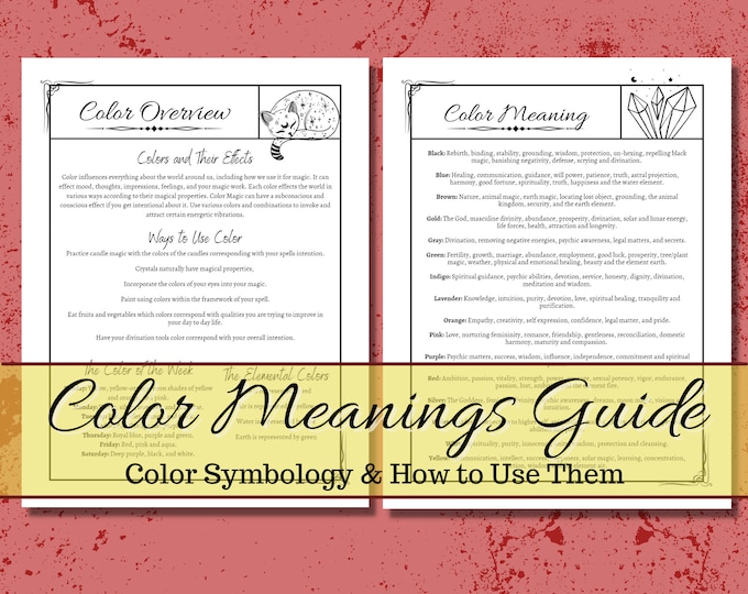 The Color of Magic Printable Magic Colors Witchcraft Colors Color ...