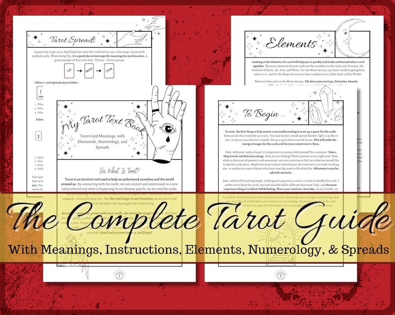 Complete Tarot Cheat Sheet With Meanings and Instructions - Etsy