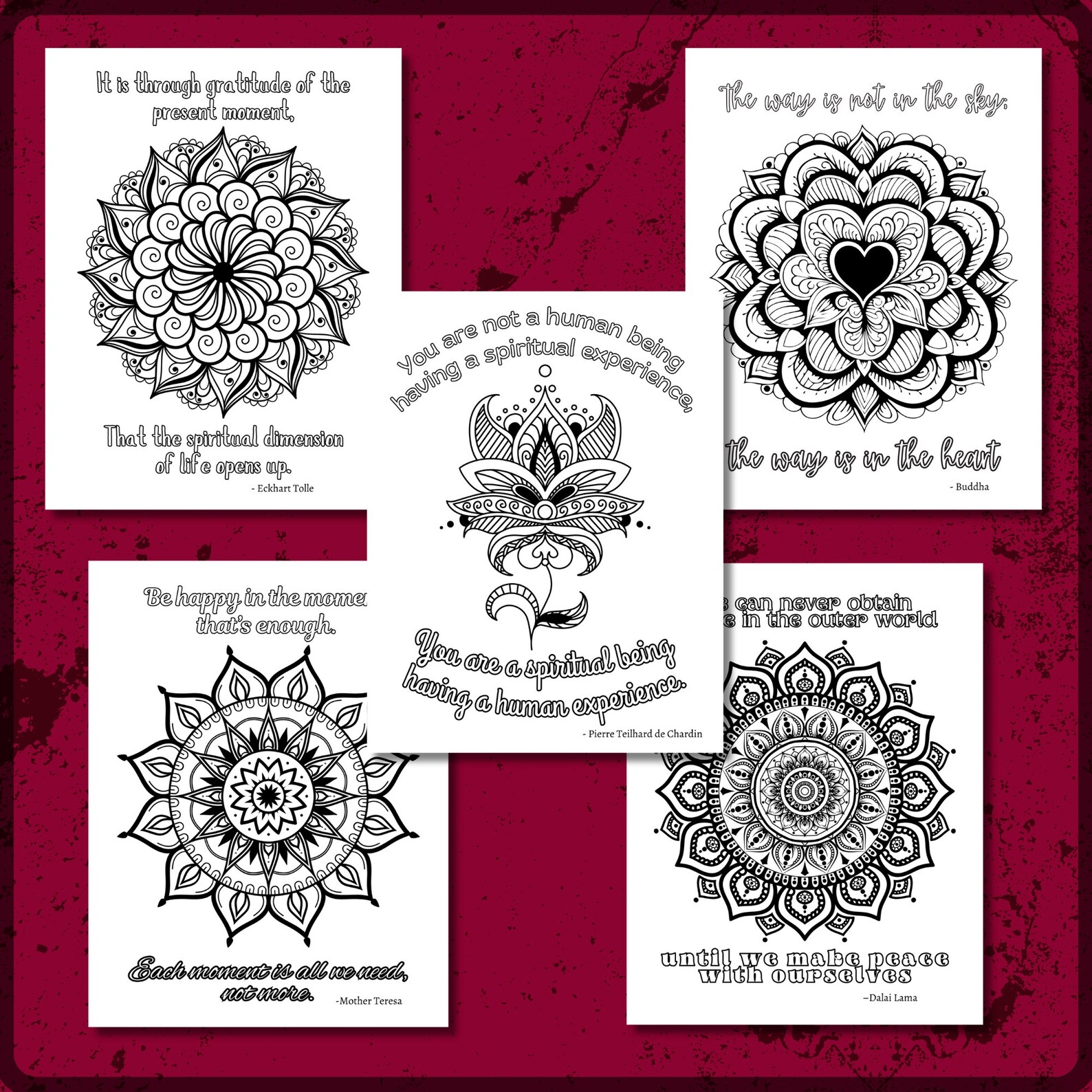 Mandala Magic~ Coloring Pages With Spiritual Quotes, Coloring Book With ...