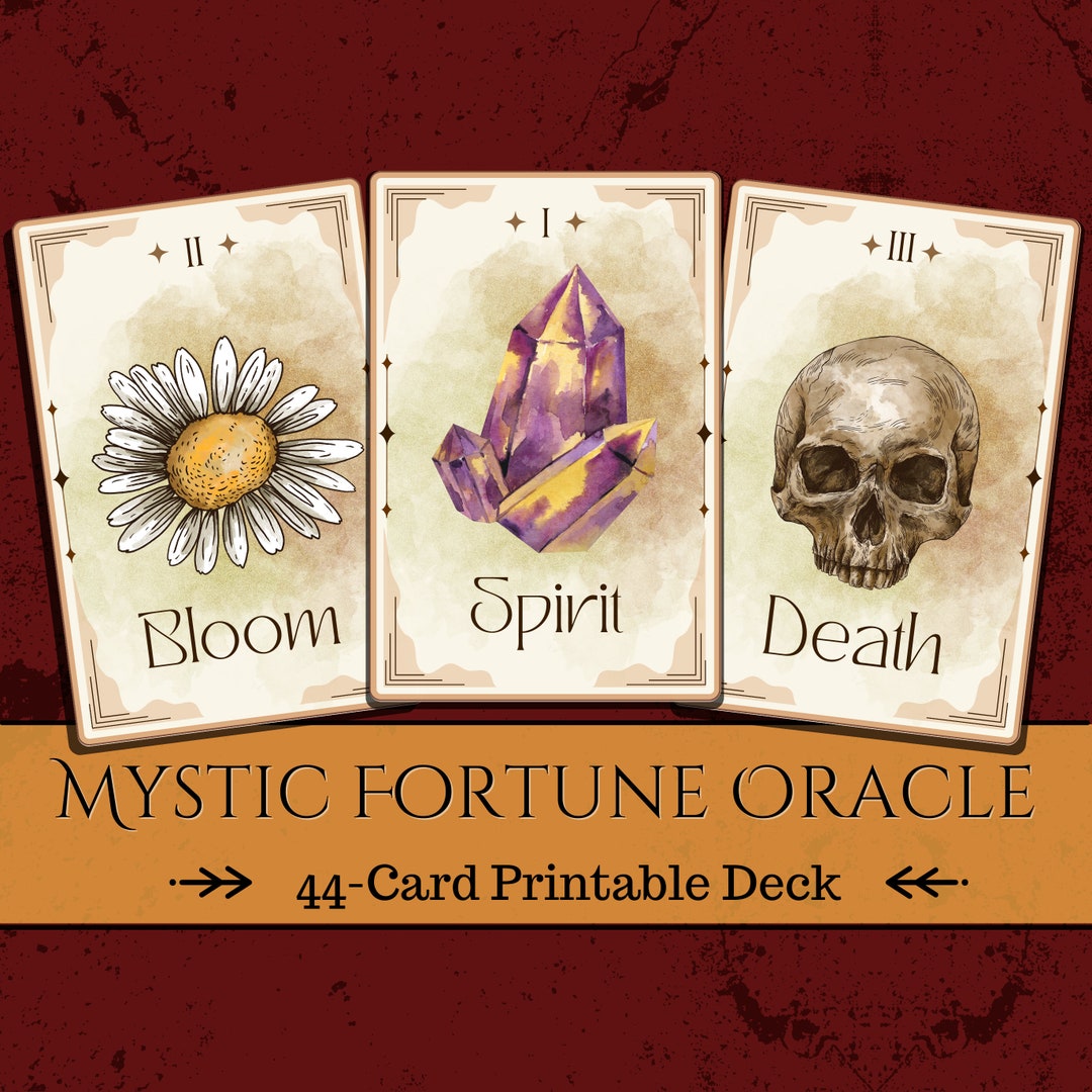 Mystic Fortune Oracle Deck~ 44 Oracle Cards~ Full Printable Deck W ...