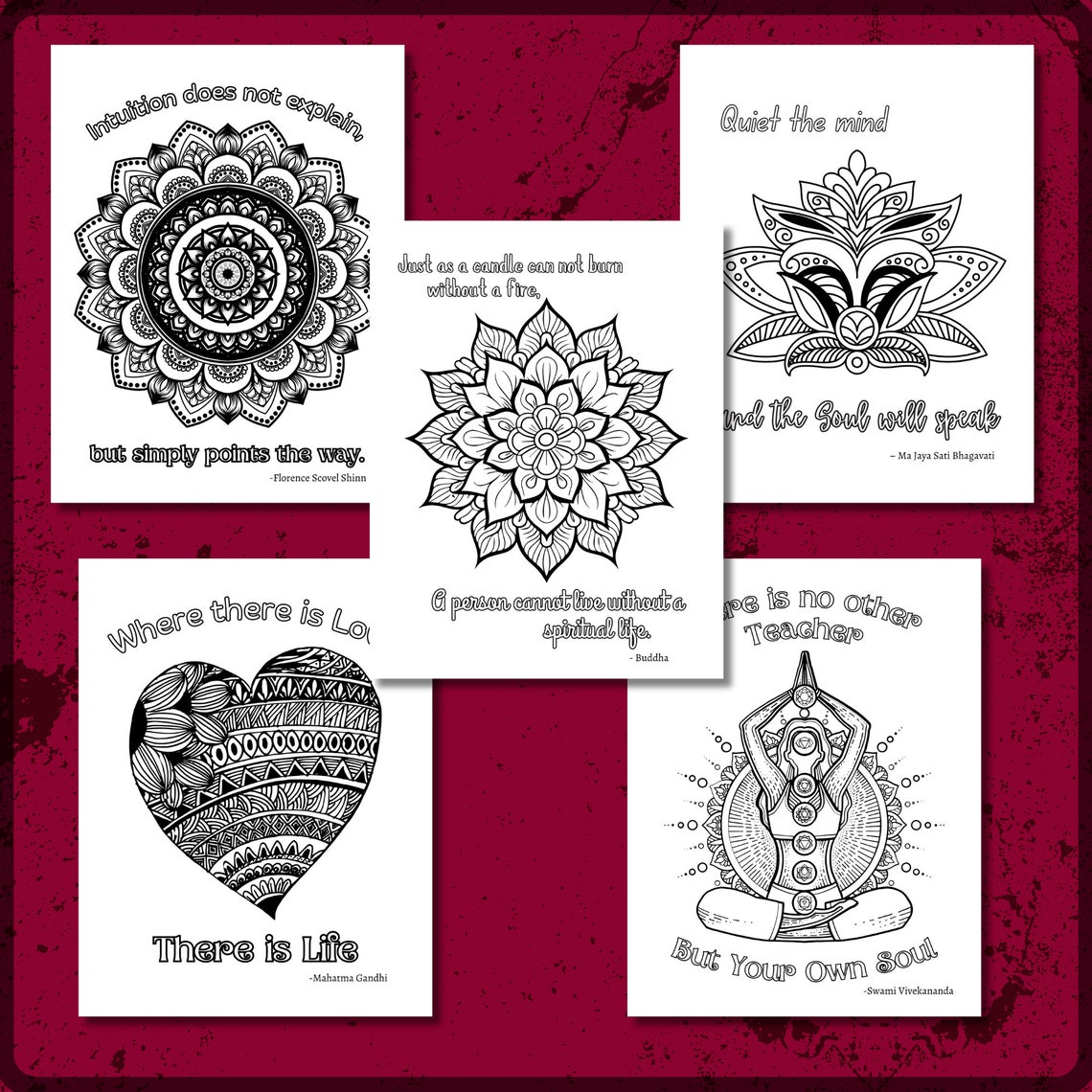 Mandala Magic~ Coloring Pages With Spiritual Quotes, Coloring Book With ...