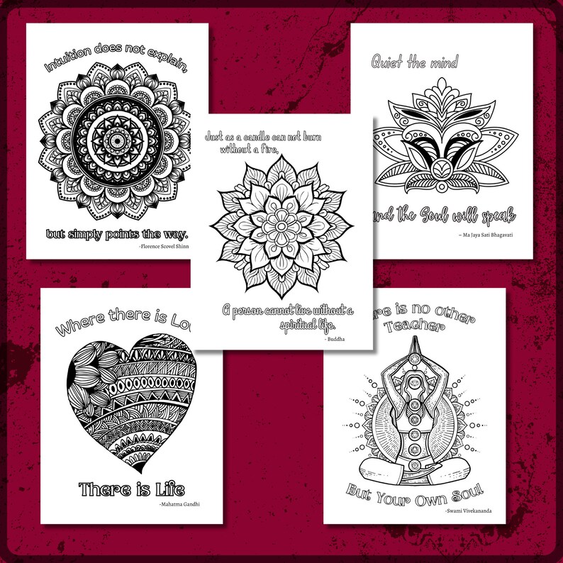 Mandala Magic~ Coloring Pages With Spiritual Quotes, Coloring Book With ...