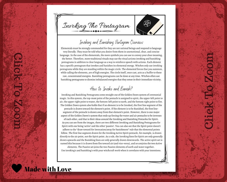 Invoking the Pentagram Grimoire Pages - Etsy