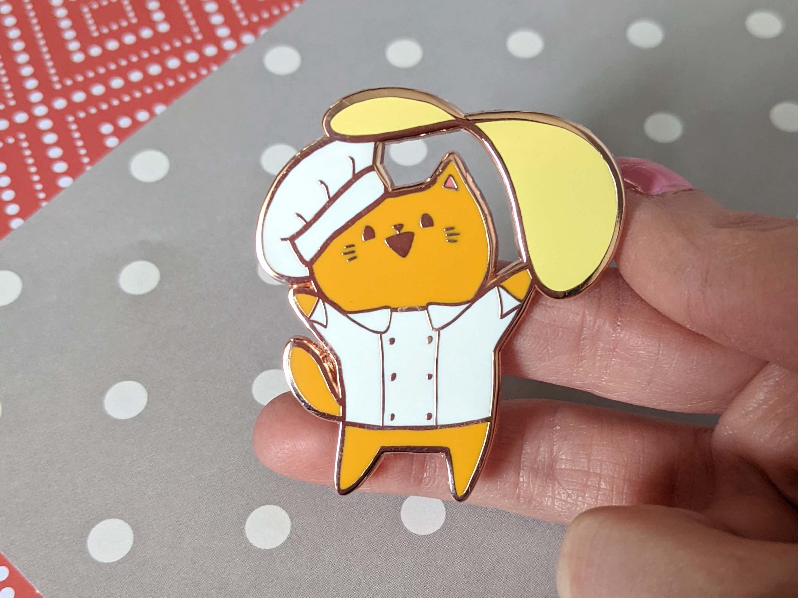 The Pizza Thrower 2 Inch Hard Enamel Pin Cute Chef Cat - Etsy