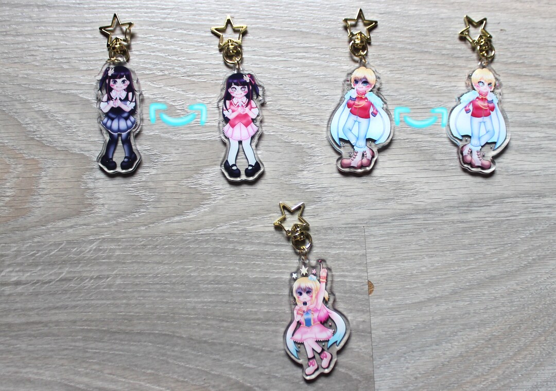Keychain Oshi No Ko Double Face Ai Aqua Ruby - Etsy