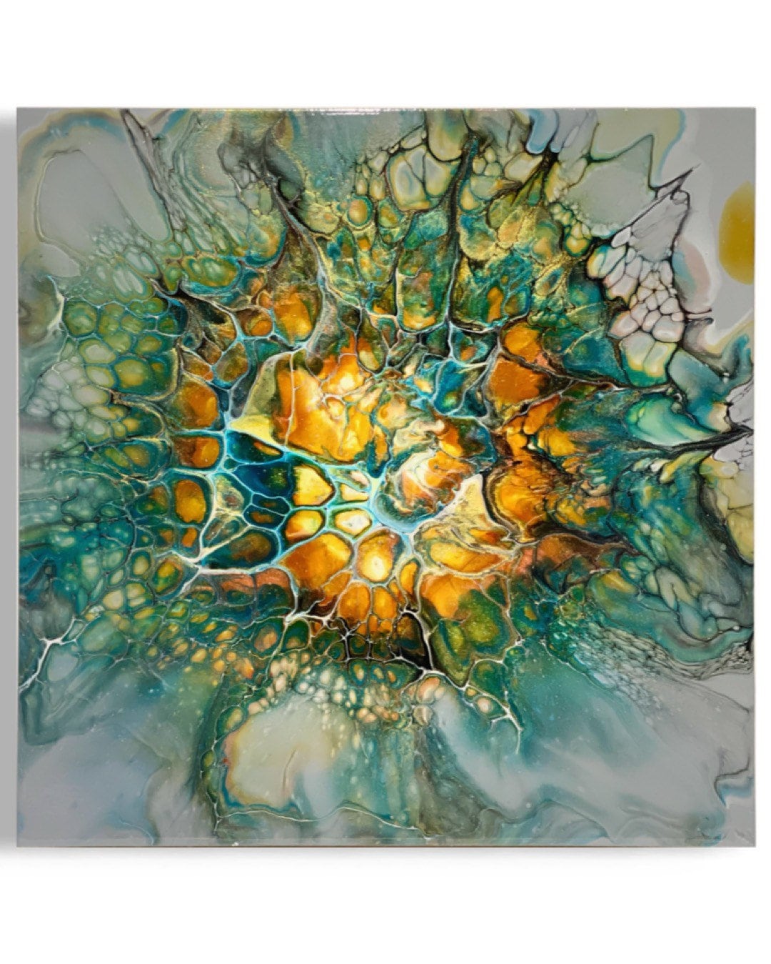 Acrylic Painting on Wood/ Fluid Art Painting/ Abstract Painting/ Pour ...