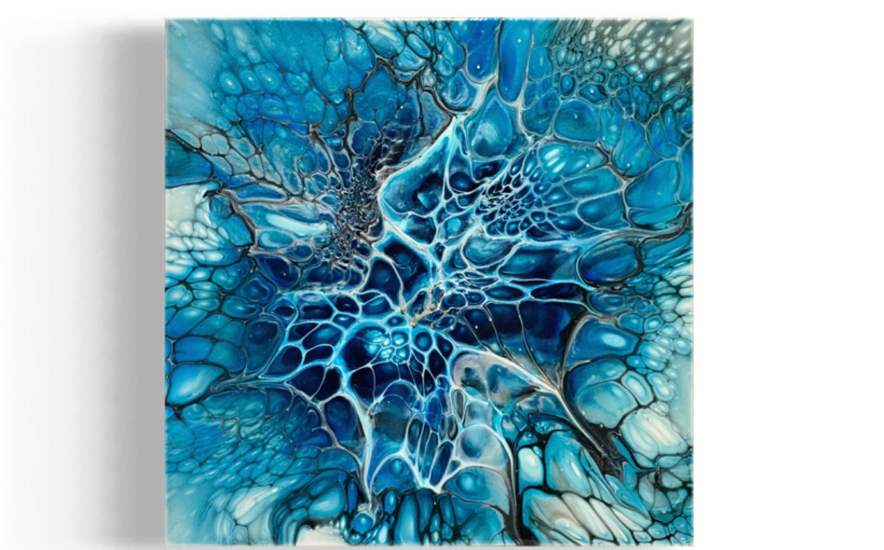 Acrylic Painting on Wood/ Fluid Art Painting/ Abstract Painting/ Pour ...