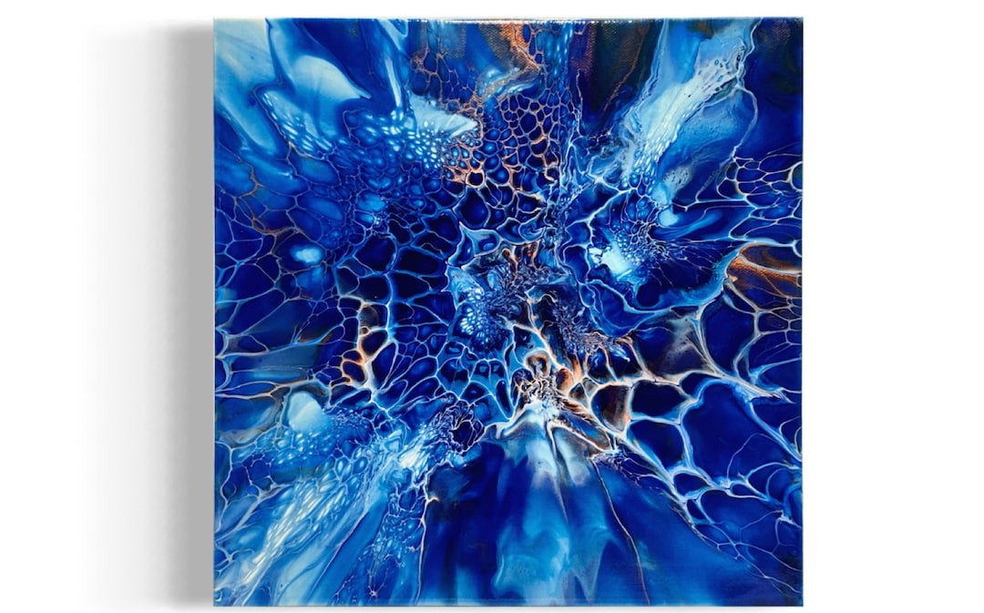Acrylic Painting on Canvas/ Fluid Art Painting/ Abstract Painting/ Pour ...