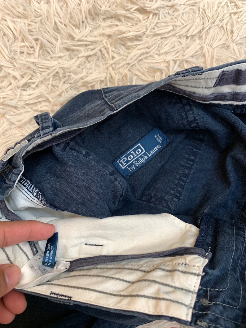 Size 35: Vintage 90s Polo Ralph Lauren Cargo Pants Casual Saint Laurent Jnco Baggy - Etsy