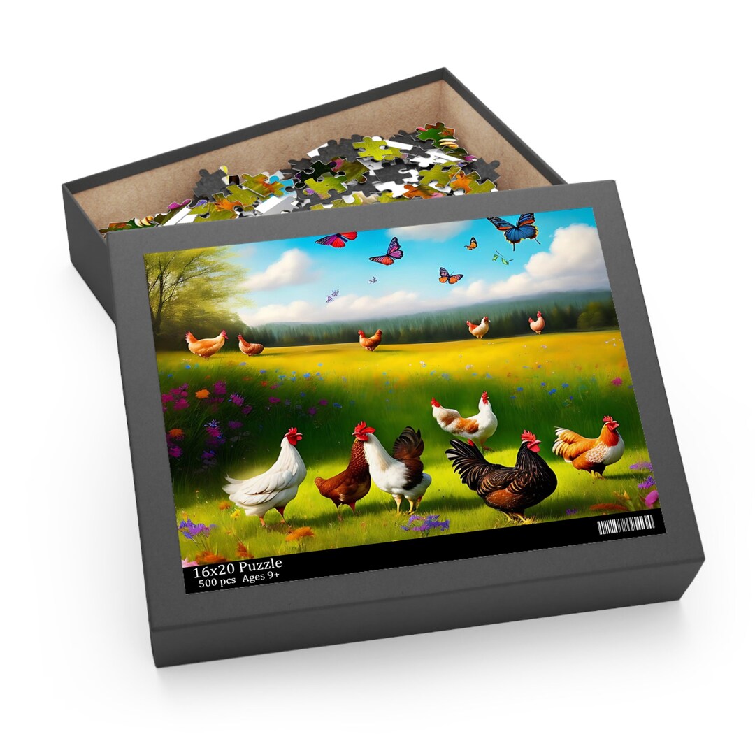 Chicken Puzzle 120, 252, 500-piece - Etsy