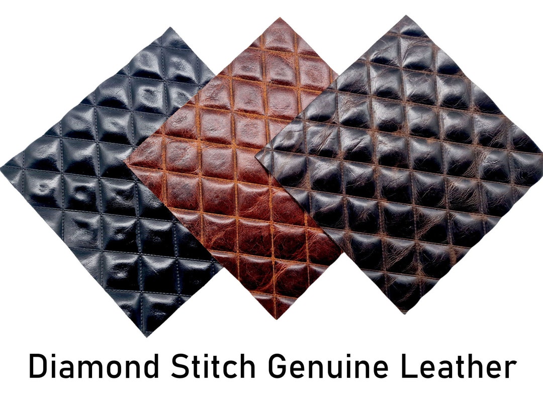 Diamond Stitch Genuine Leather - Upholstery / Craft Leather With an ...