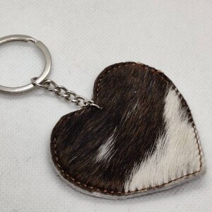 Handmade Genuine Cowhide Heart Shaped Key Ring / Key Chain / Bag Charm ...