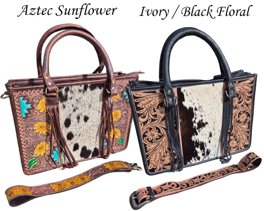 Western-style Tote Bag / Purse / Handbag With Genuine Cowhide and ...