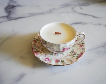 Teacup Candle, Floral Candles, Tea Party Decor, Party Favors, Gift ...