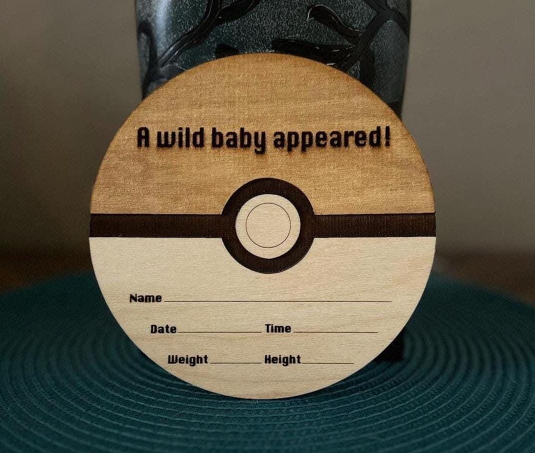 Pokéball Baby Announcement Sign - Etsy